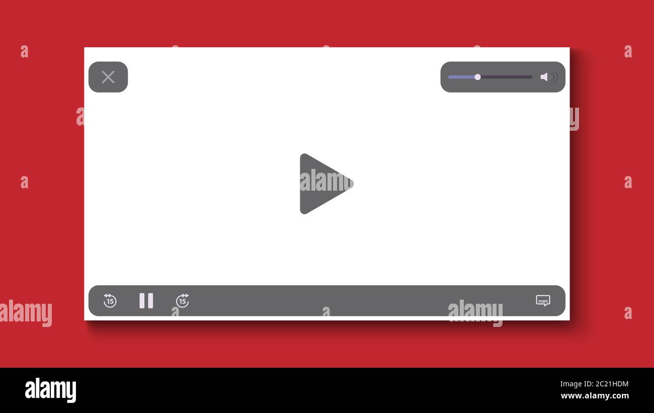 Video player flat design on white background, vector illustration Stock ...