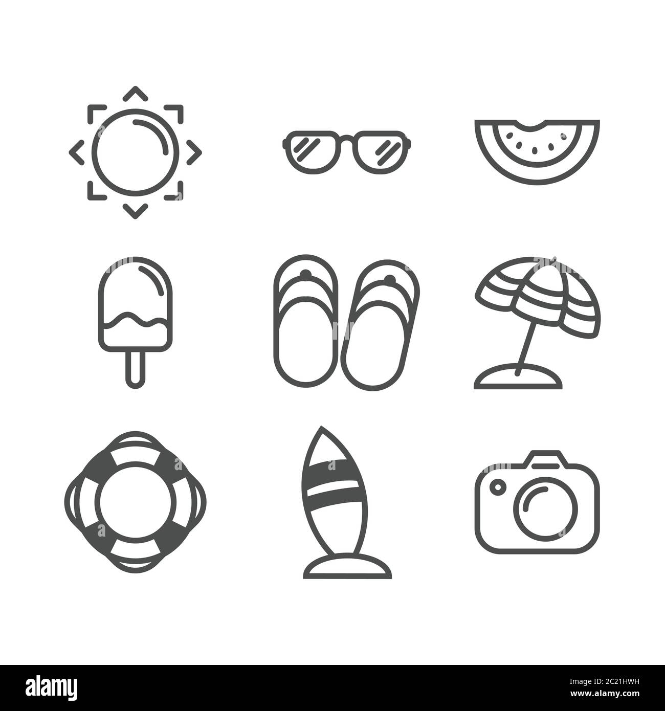 Summer icon set. vector illustration Stock Vector Image & Art - Alamy