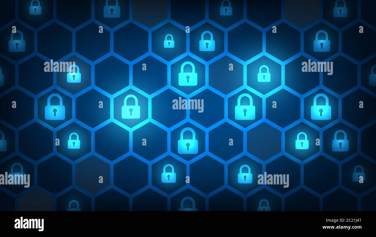 Cyber technology security, network protection background design, vector ...