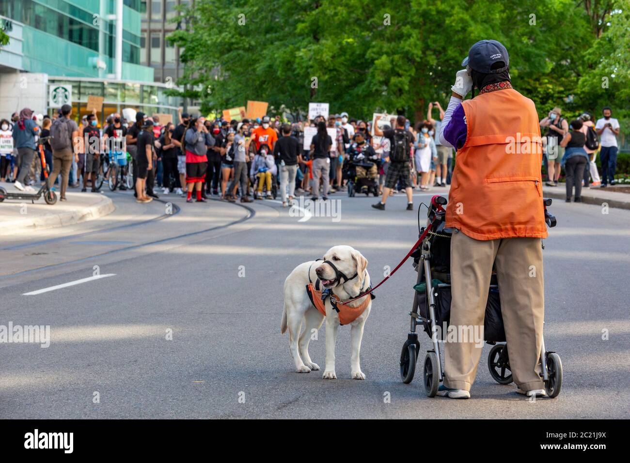 Detroit, United States. 15th June, 2020. Detroit, Michigan - A woman ...
