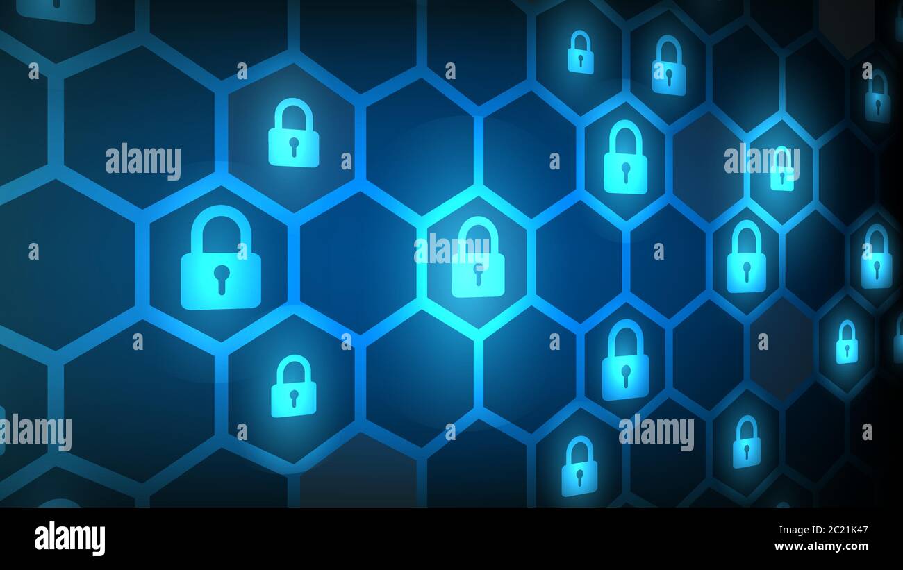 Cyber technology security, network protection background design, vector ...