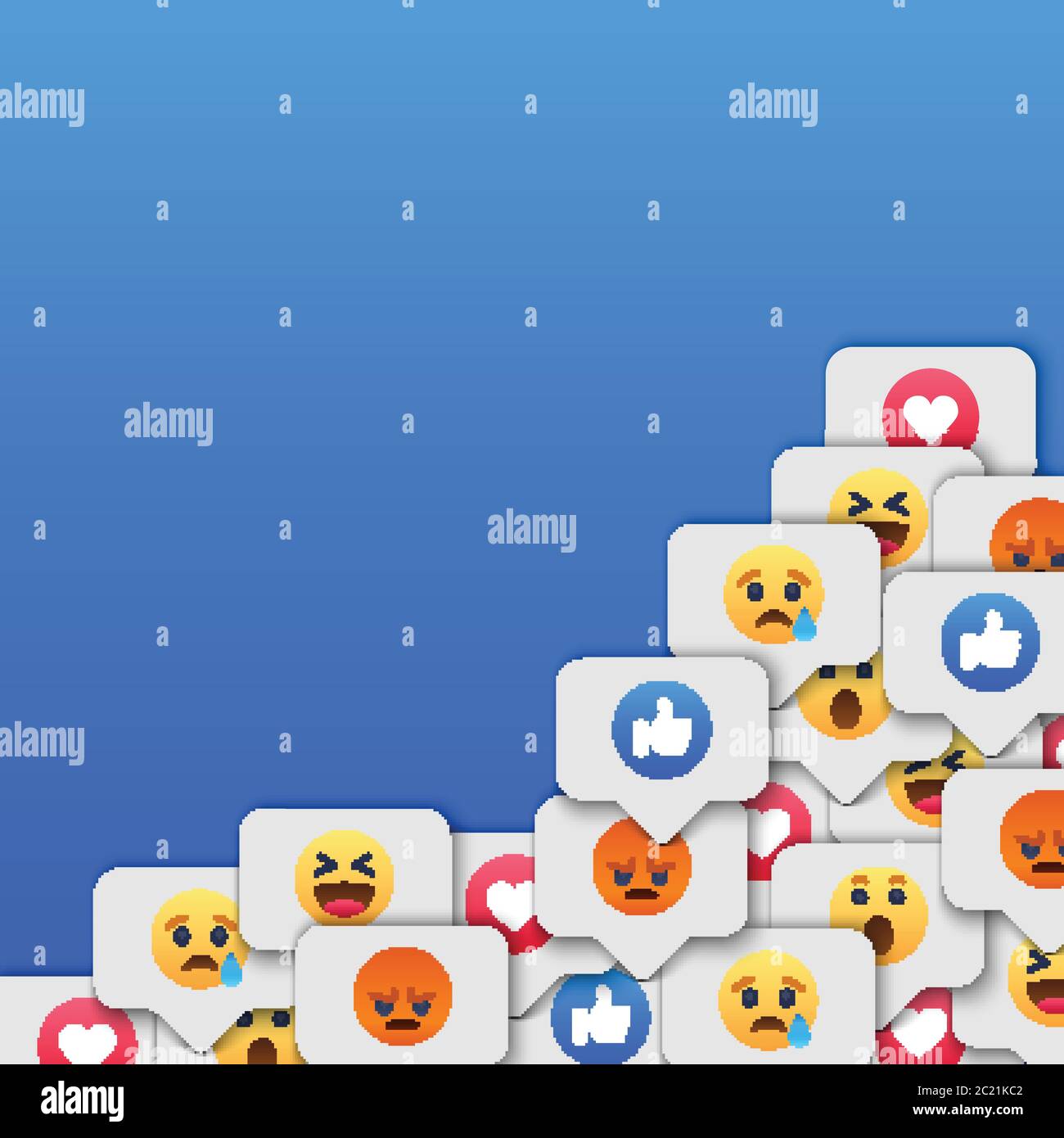 Social network reactions icon background, vector illustration Stock ...
