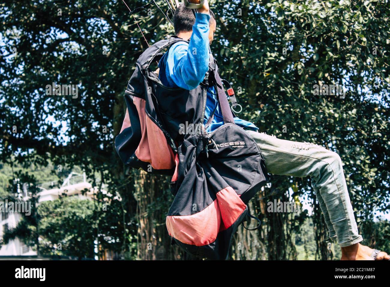 Pokhara Nepal October 6, 2018 Portrait of a young Nepali kid learning ...
