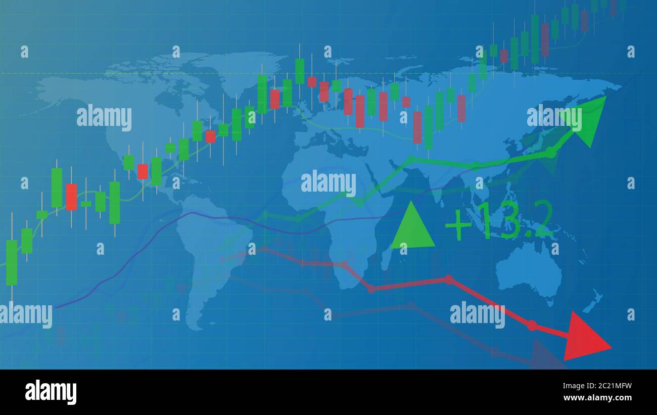 Trading graph, financial business graph chart analysis background ...