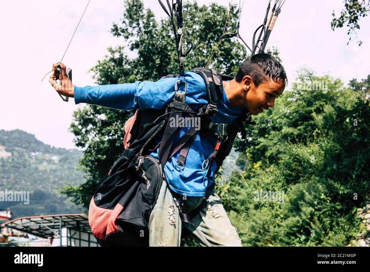 Pokhara Nepal October 6, 2018 Portrait of a young Nepali kid learning ...