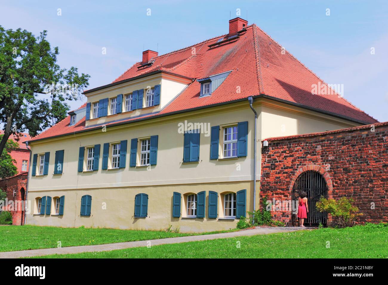 Mayor's house with city wall Stock Photo - Alamy