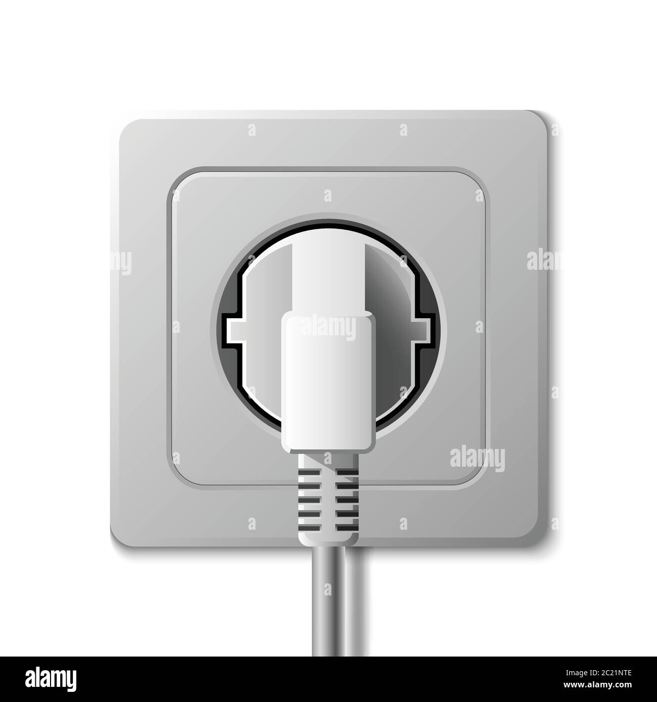 Realistic electric socket and plug on white background, vector ...