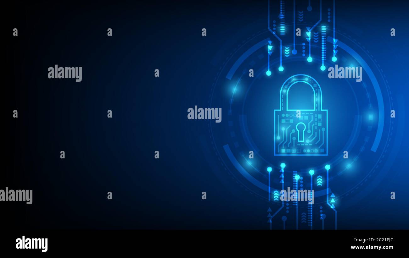 Cyber technology security, network protection background design, vector ...