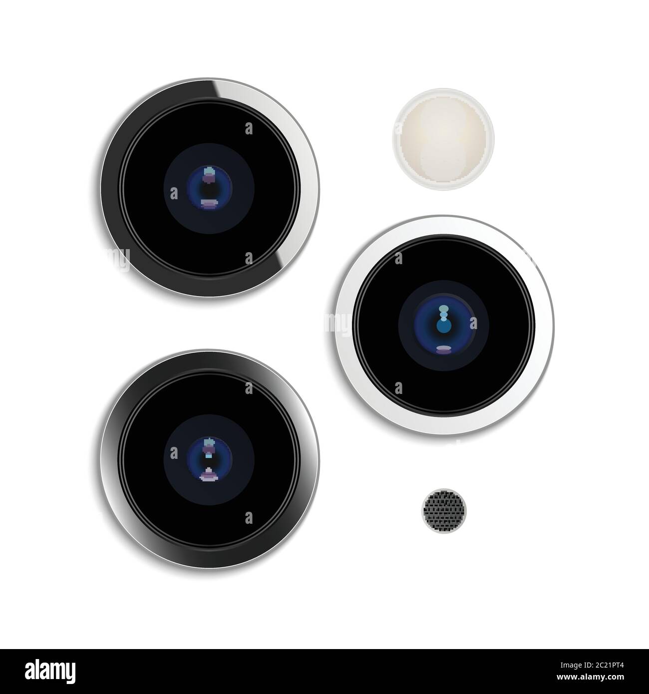 Realistic camera lens on smartphone, vector illustration Stock Vector ...