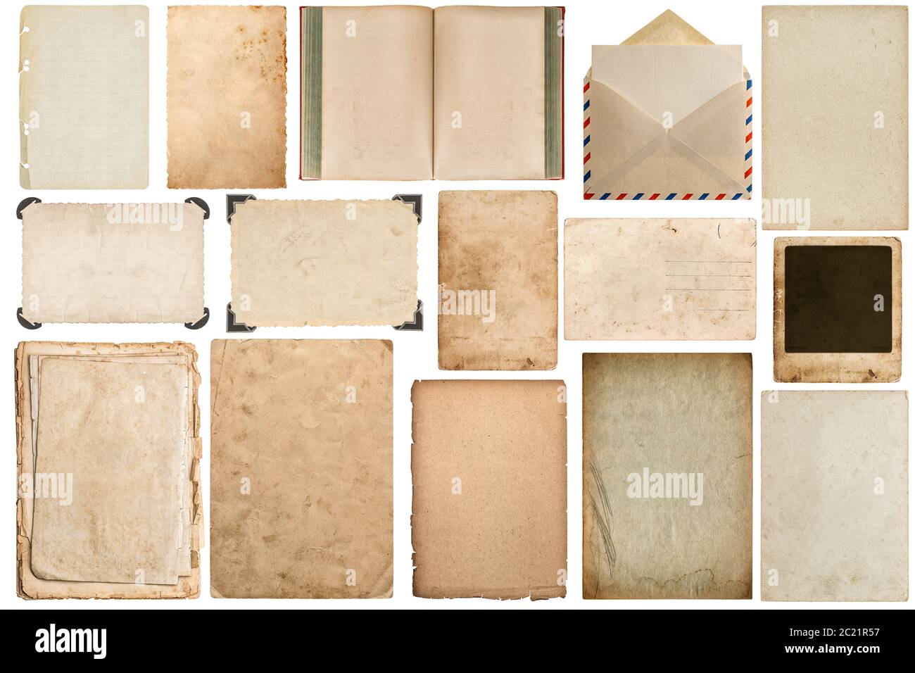 Paper sheet, book, envelope, cardboard, photo frame with corner ...