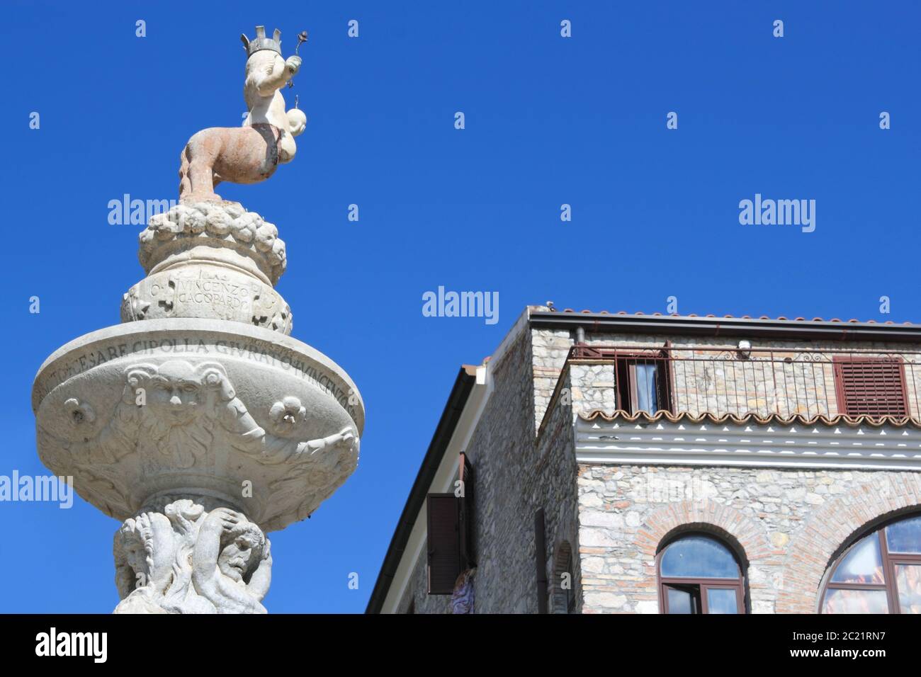 Baroque fountain with centaure acid Stock Photo - Alamy