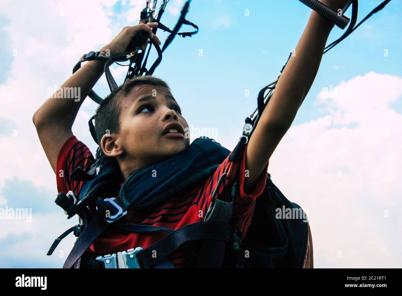 Pokhara Nepal October 6, 2018 Portrait of a young Nepali kid learning ...