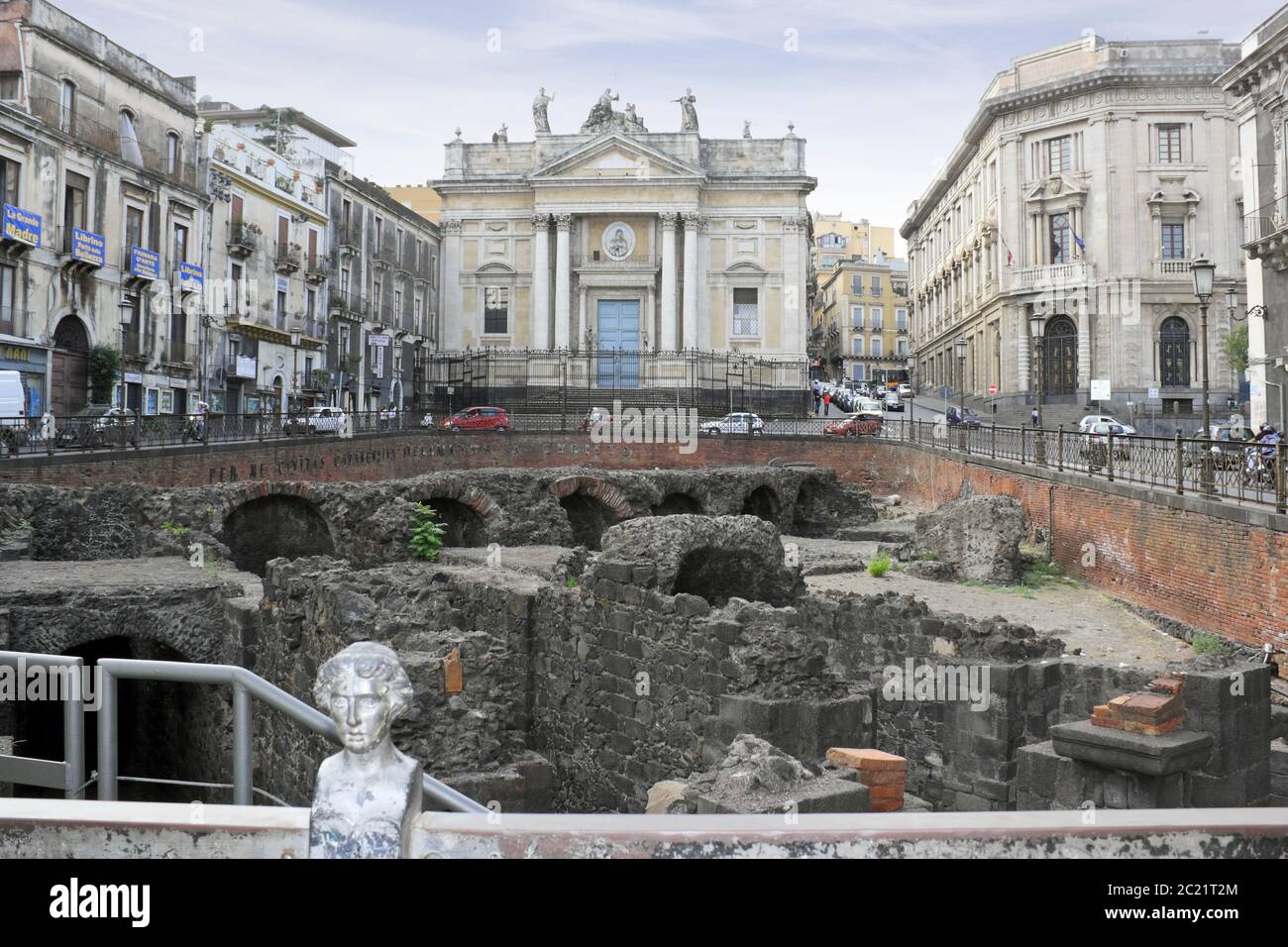 Roman Amphitheatre in Catania Stock Photo - Alamy