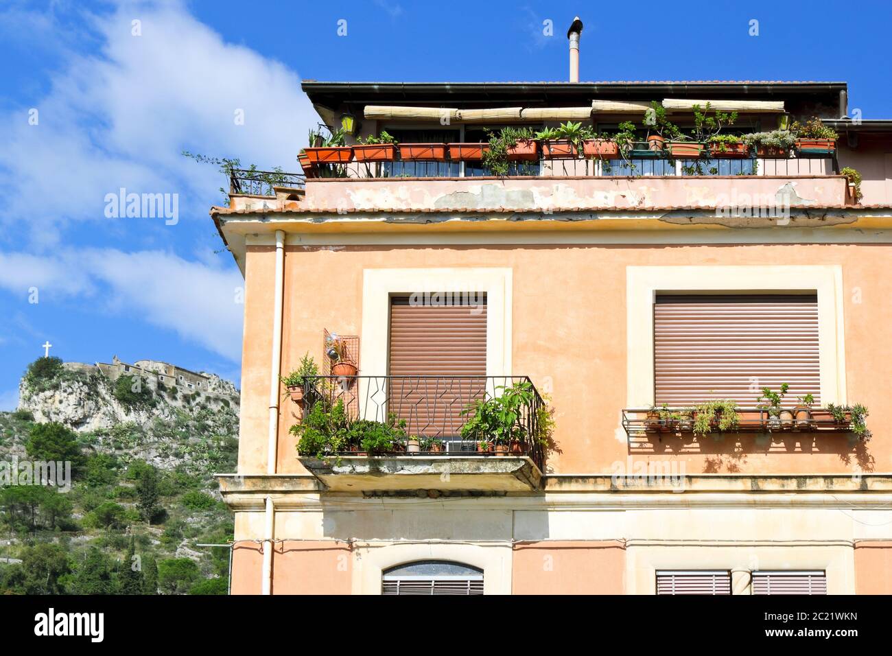 House in Taormina Stock Photo - Alamy