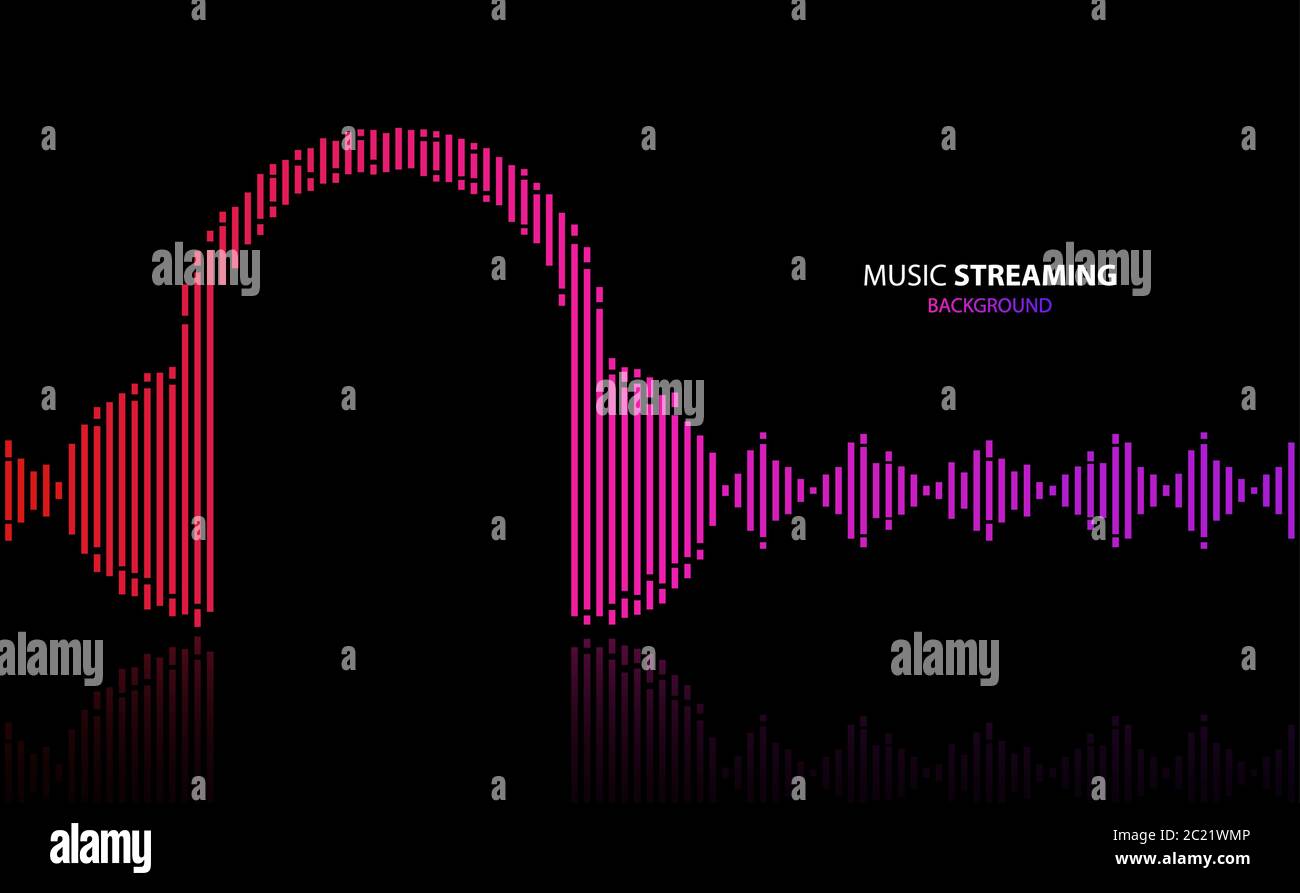 Music streaming background, vector illustration Stock Vector Image ...