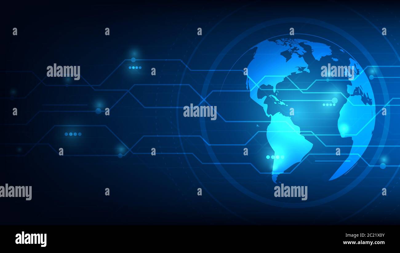 Planet earth global futuristic abstract background, vector illustration ...