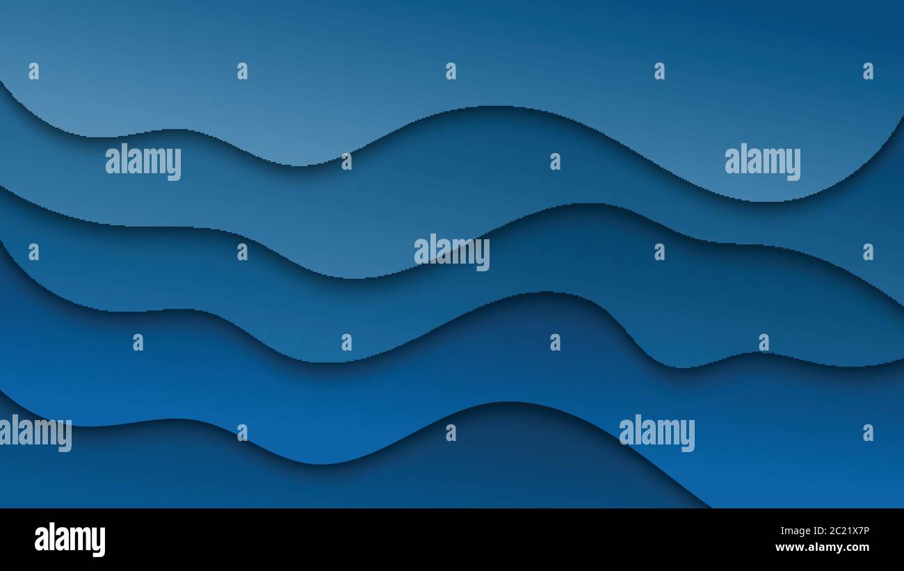 Blue Abstract Background Design, Paper cut design, vector illustration ...