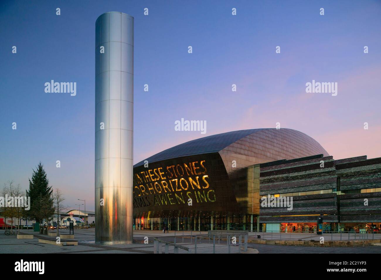 Cardiff millennium centre dusk hi-res stock photography and images - Alamy