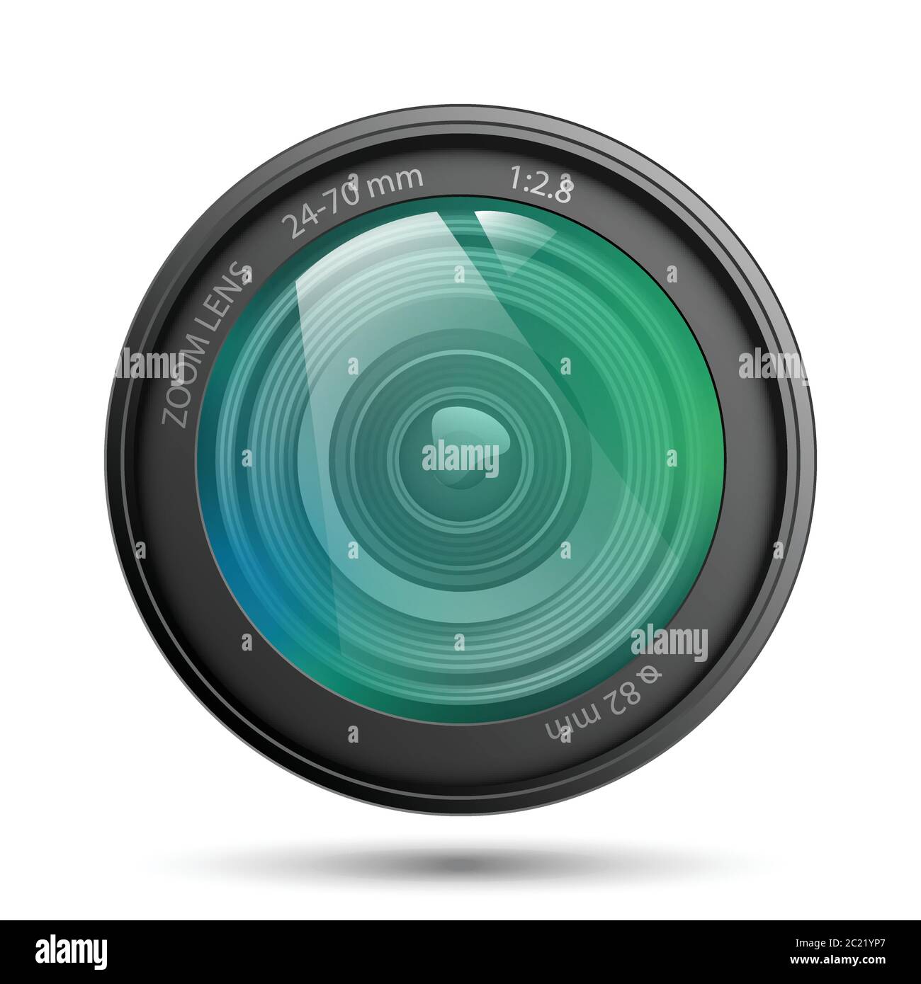 Camera lens isolated on white background, vector illustration Stock ...
