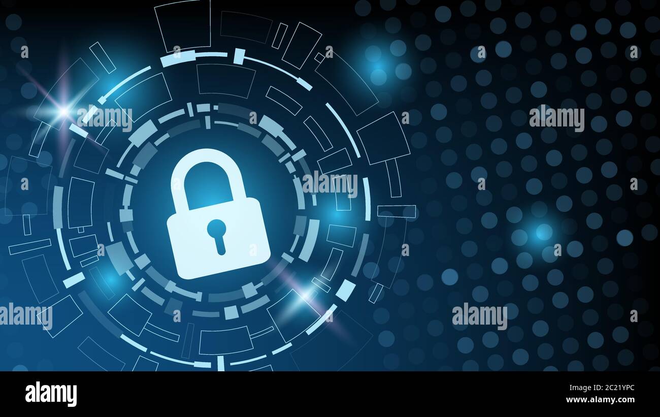 Cyber technology security, network protection background design, vector ...