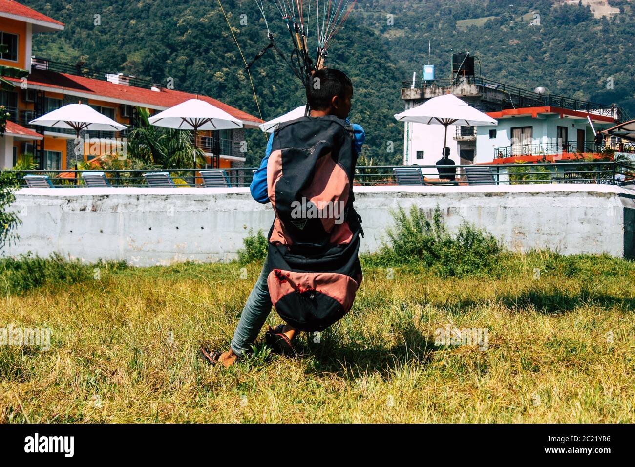 Pokhara Nepal October 6, 2018 Portrait of a young Nepali kid learning ...