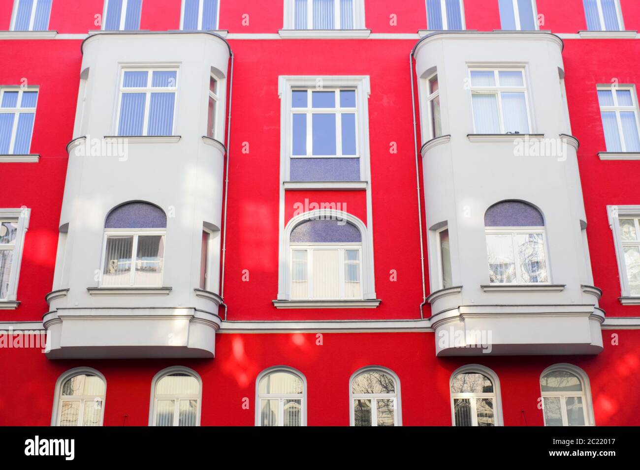 Red old building facade Stock Photo - Alamy