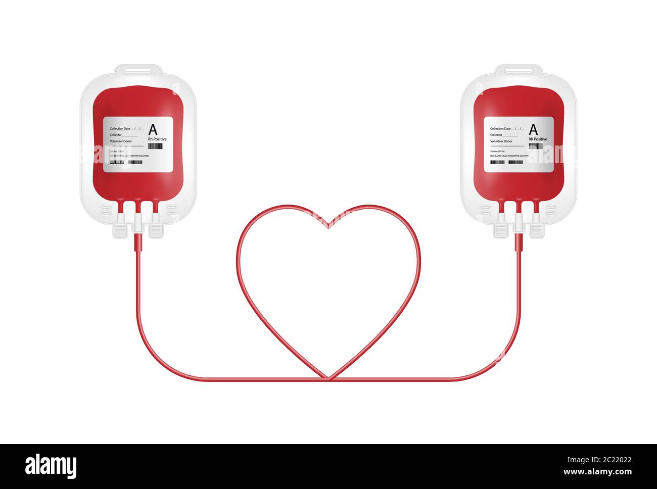 Blood donation concept, Blood bag isolated on white background, vector ...