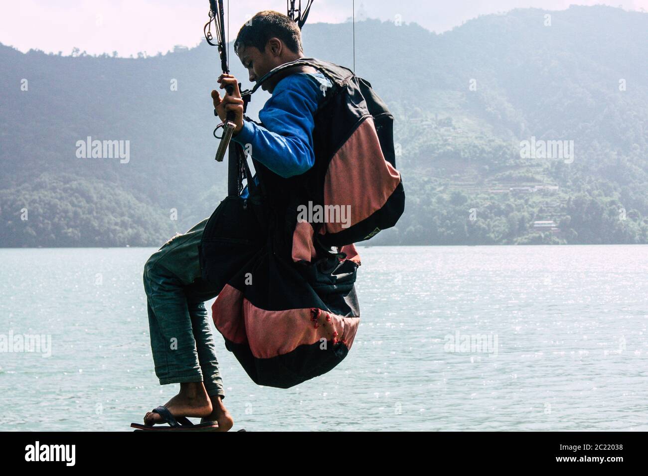 Pokhara Nepal October 6, 2018 Portrait of a young Nepali kid learning ...
