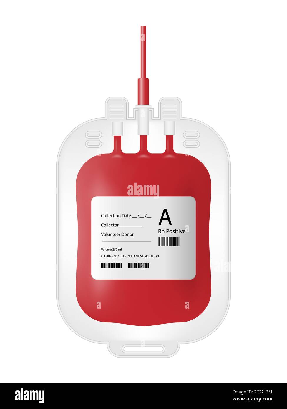 Blood bag isolated on white background, blood donation concept, vector ...