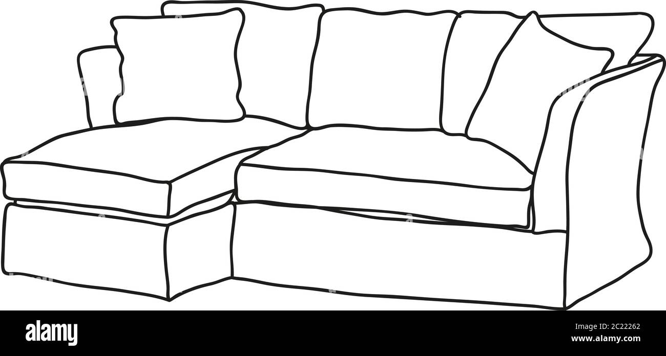 Sketch drawing of a sofa Stock Vector Images - Alamy
