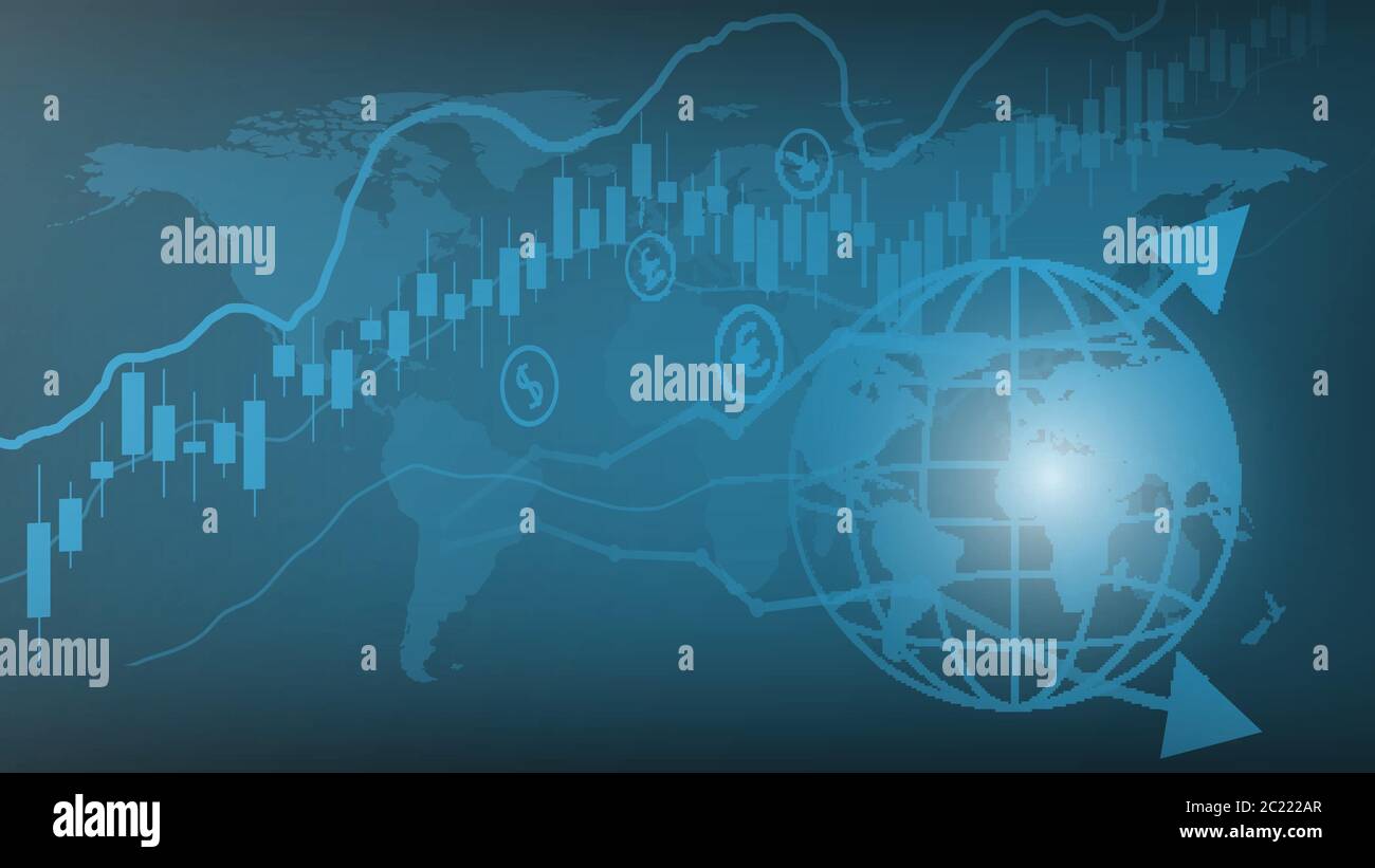 Trading graph, financial business graph chart analysis background ...