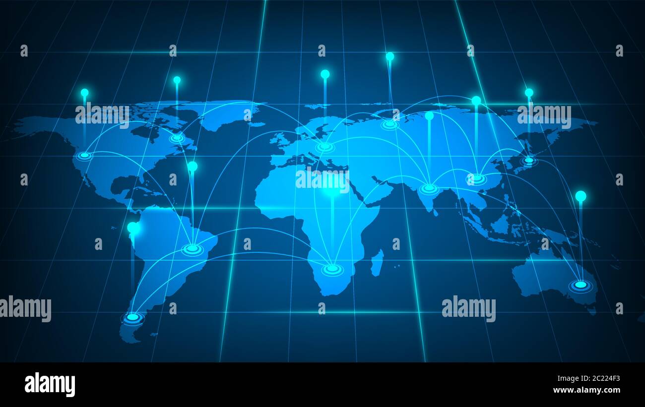 Global network connection, internet and global connection concept ...