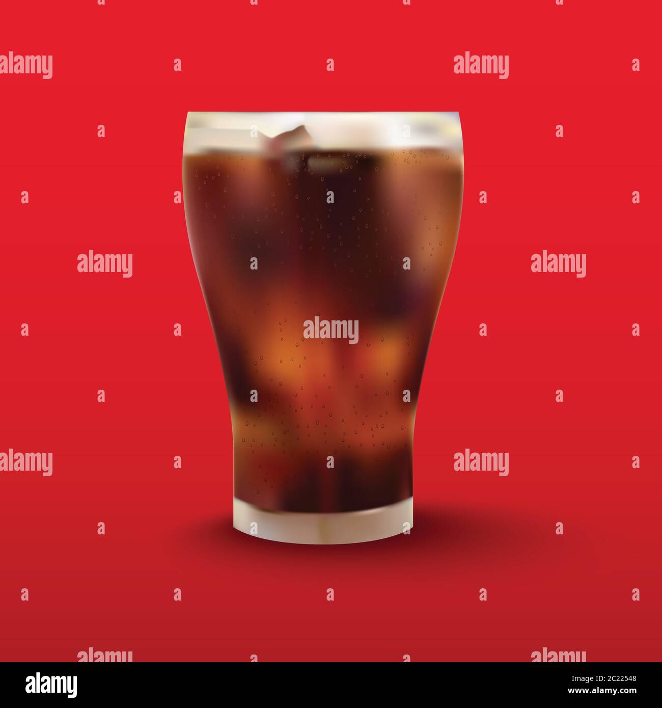 Cola in glass on red background, vector illustration Stock Vector Image ...