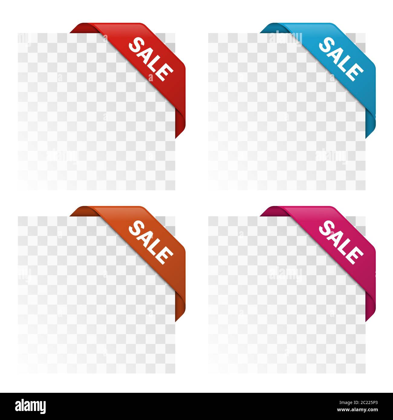 3D ribbon tag on image corner, vector illustration Stock Vector Image ...