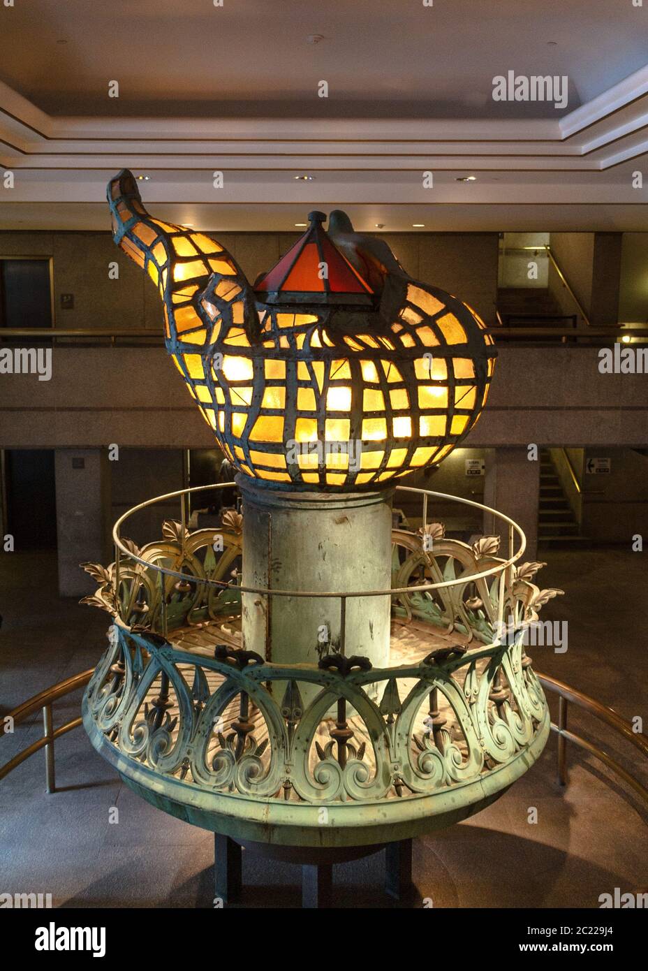The original torch of the Statue of Liberty in the museum in the statue ...