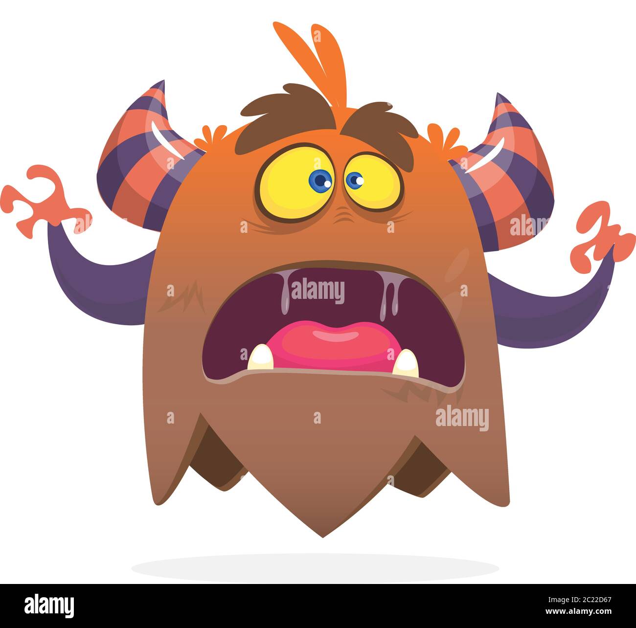 Angry cartoon monster screanimg. Yelling monster expression. Halloween ...