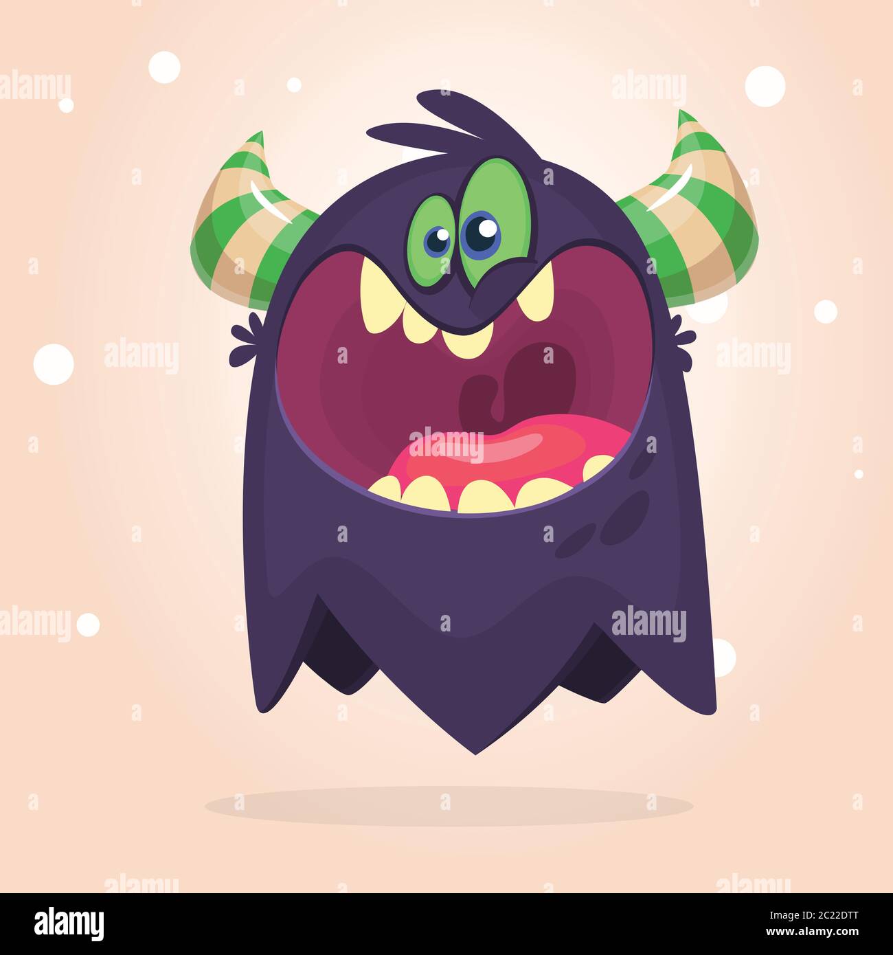 Angry cartoon black monster screaming. Yelling angry monster expression ...