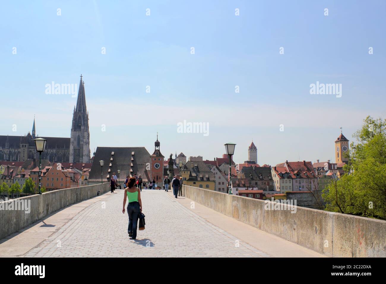 Regensburg stone bridge Stock Photo - Alamy