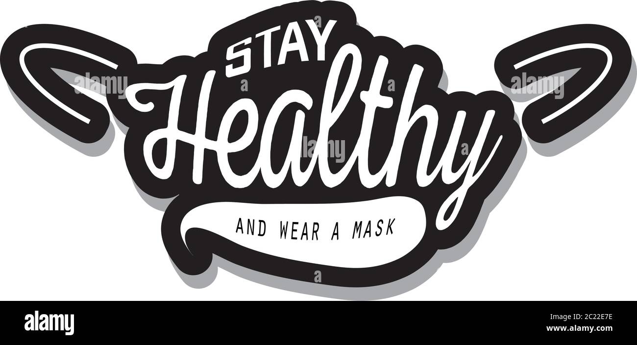 stay healthy and wear a mask , poster vector illustration design Stock ...