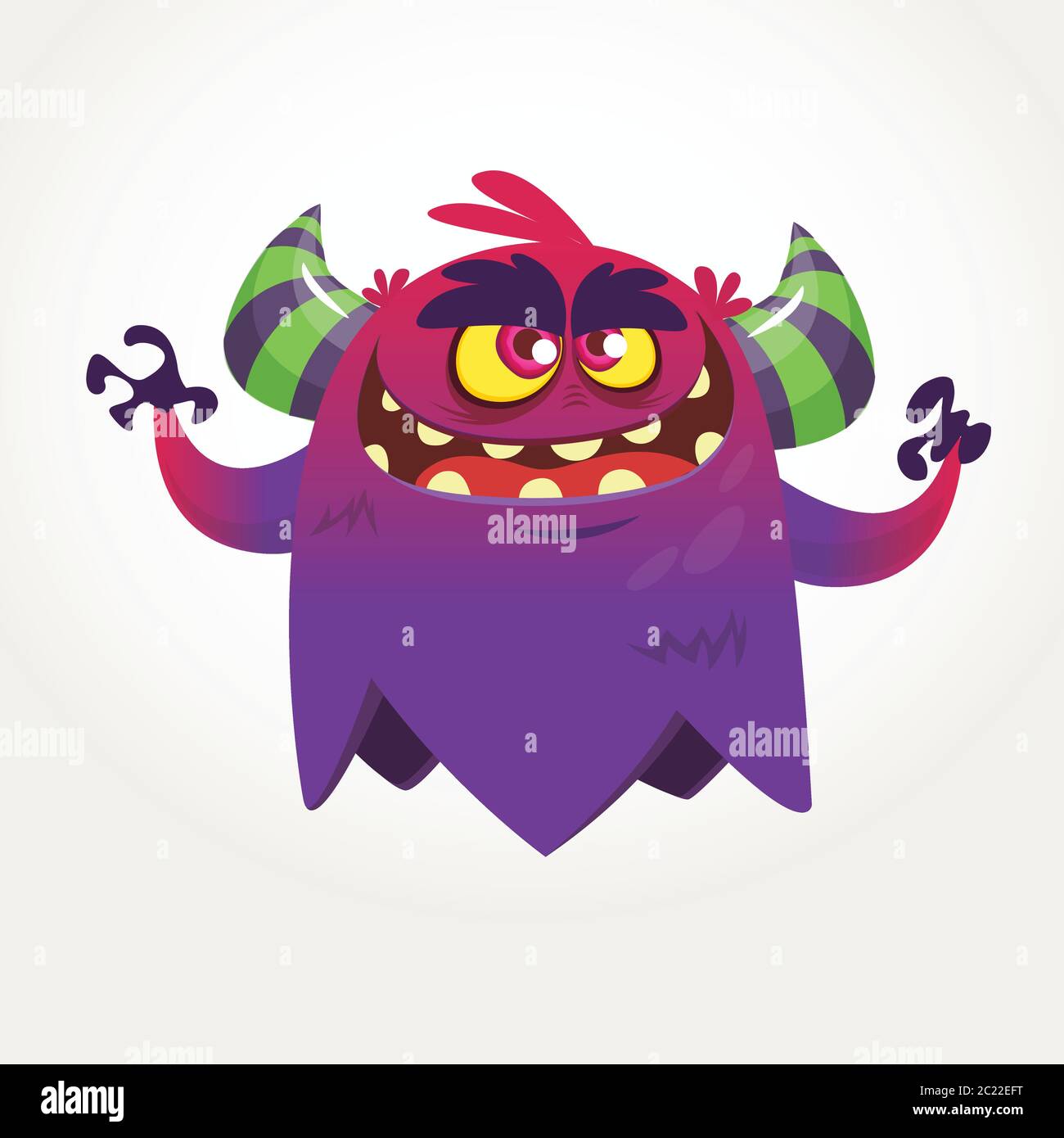 Angry cartoon monster. Halloween vector illustration Stock Vector Image ...