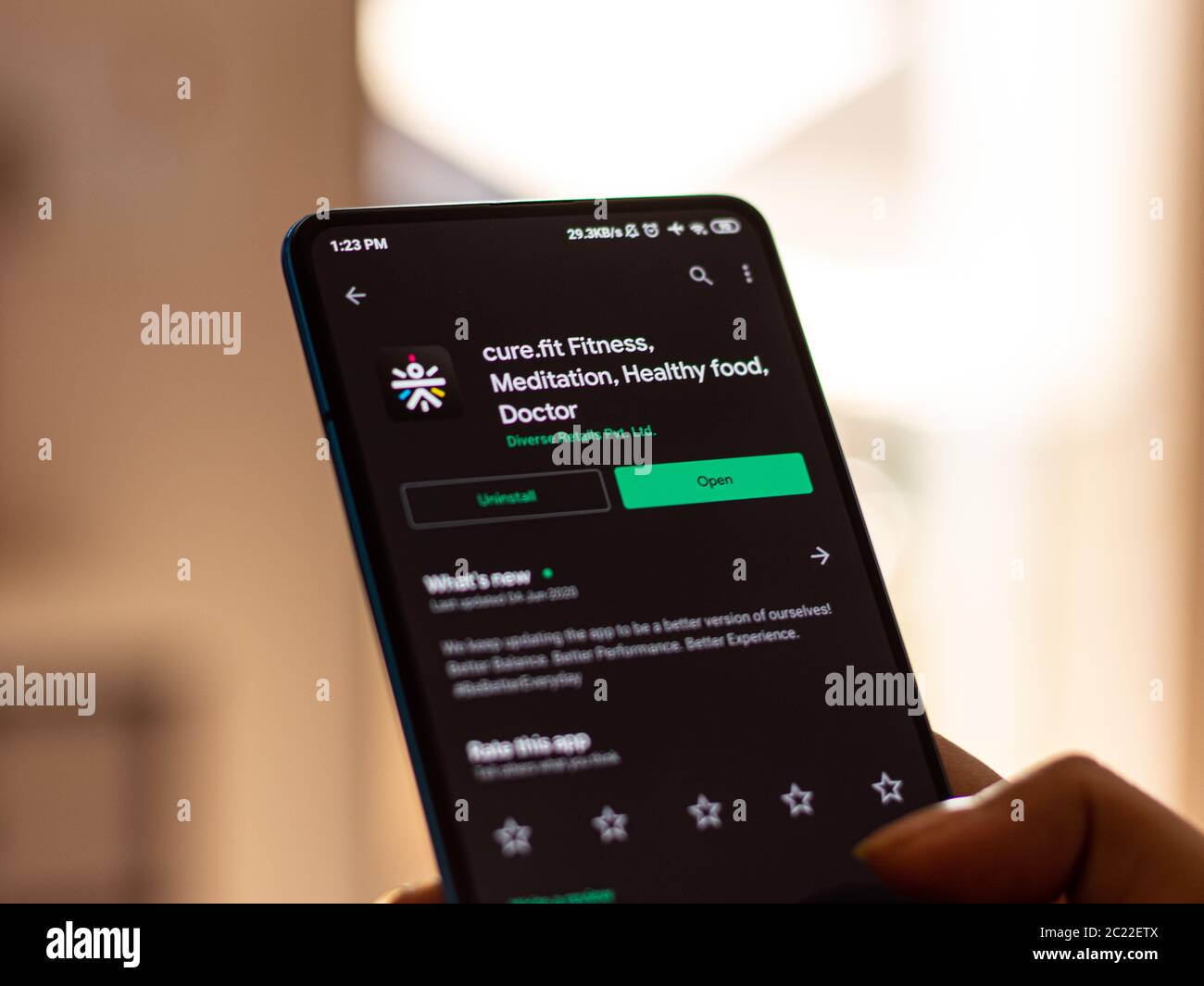Assam, india - June 09, 2020 : Curefit fitness app for meditation ...
