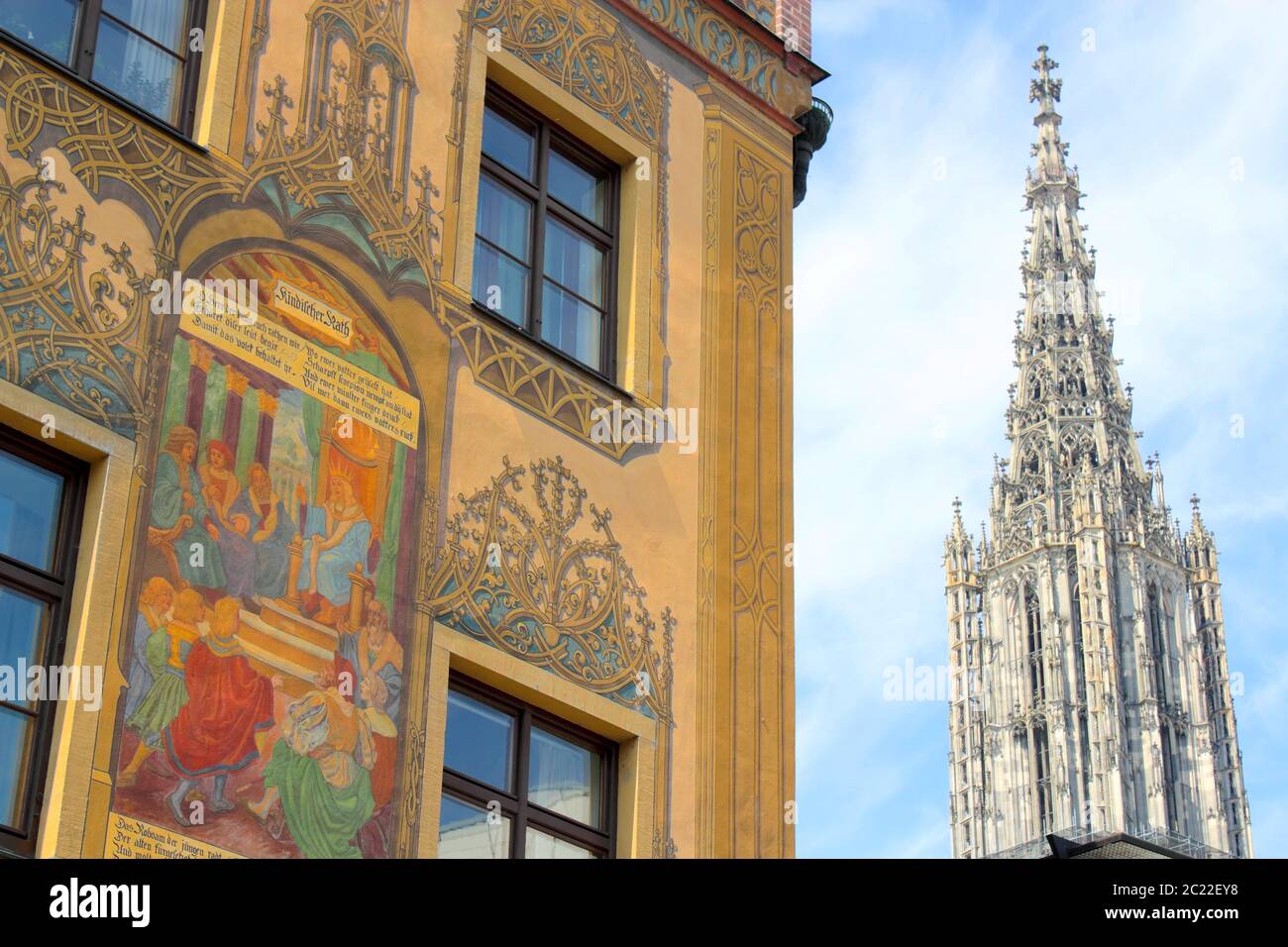 Ulm City Hall and Münster Stock Photo - Alamy