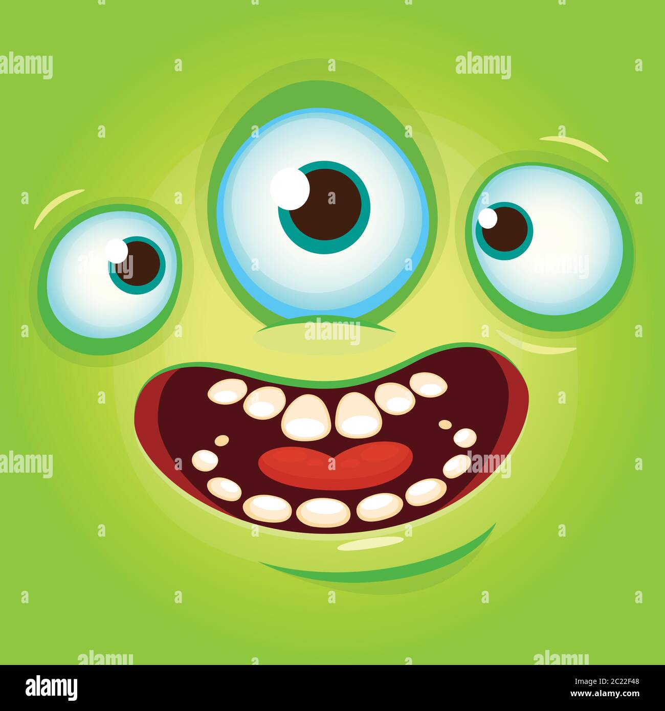 Alien face cartoon creature avatar illustration vector stock. Prints ...