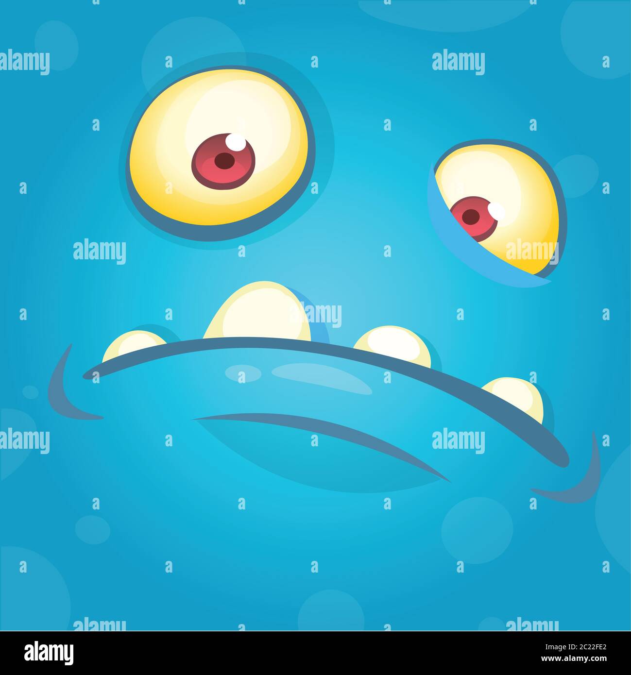 Funny smiling cartoon monster face avatar. Halloween monster character ...