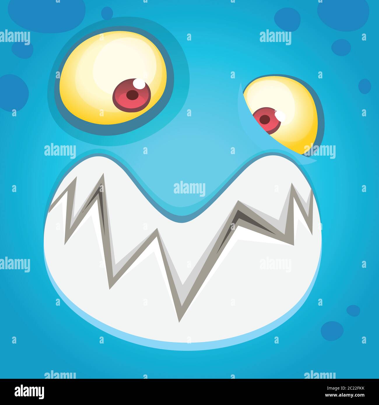 Blue Square Face Cartoon