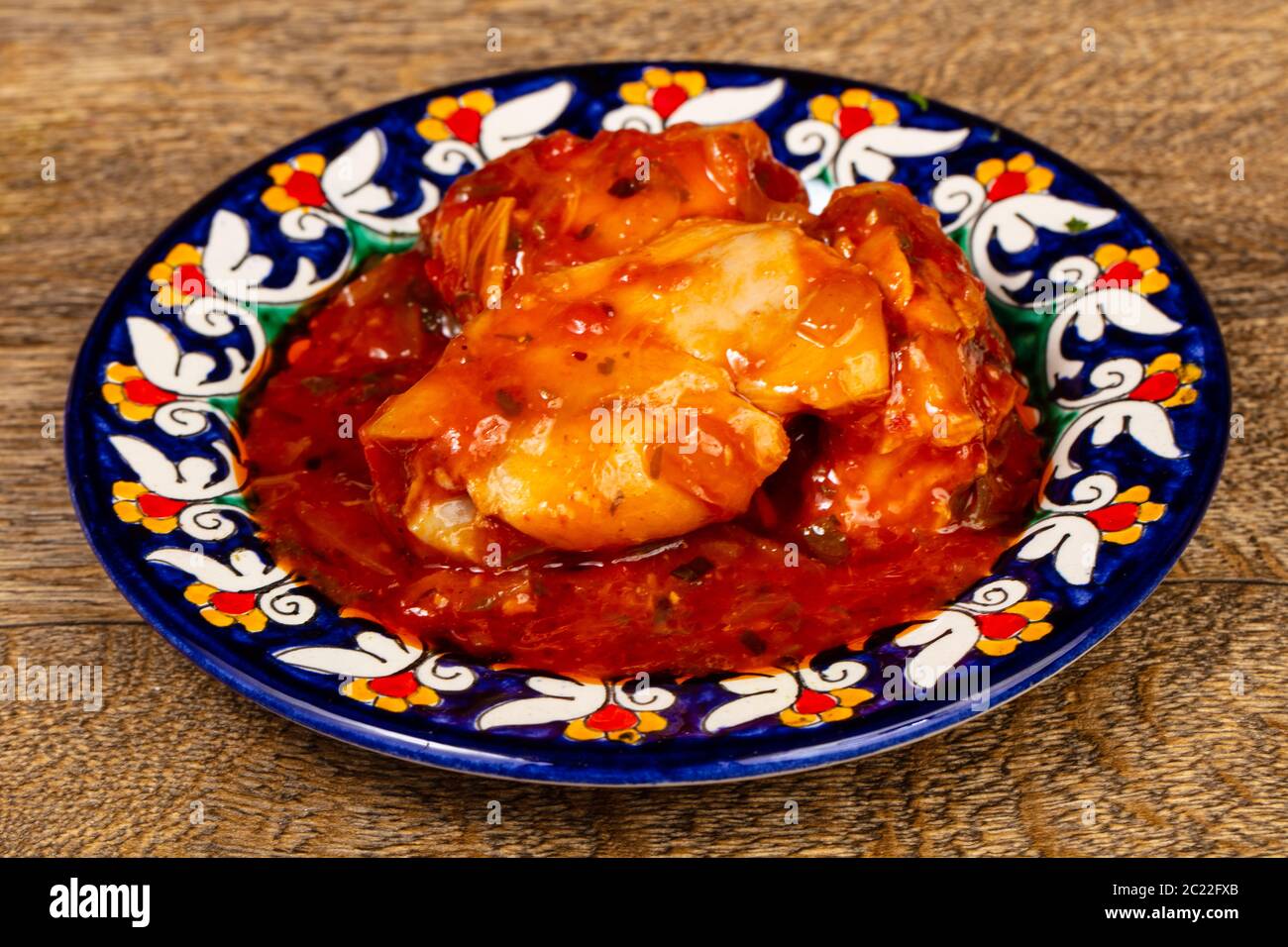 Georgian traditional Chahohbili with chicken Stock Photo - Alamy