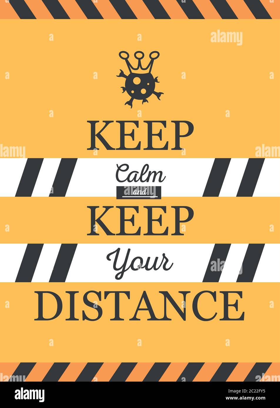 Banner please keep your distance Stock Vector Images - Alamy