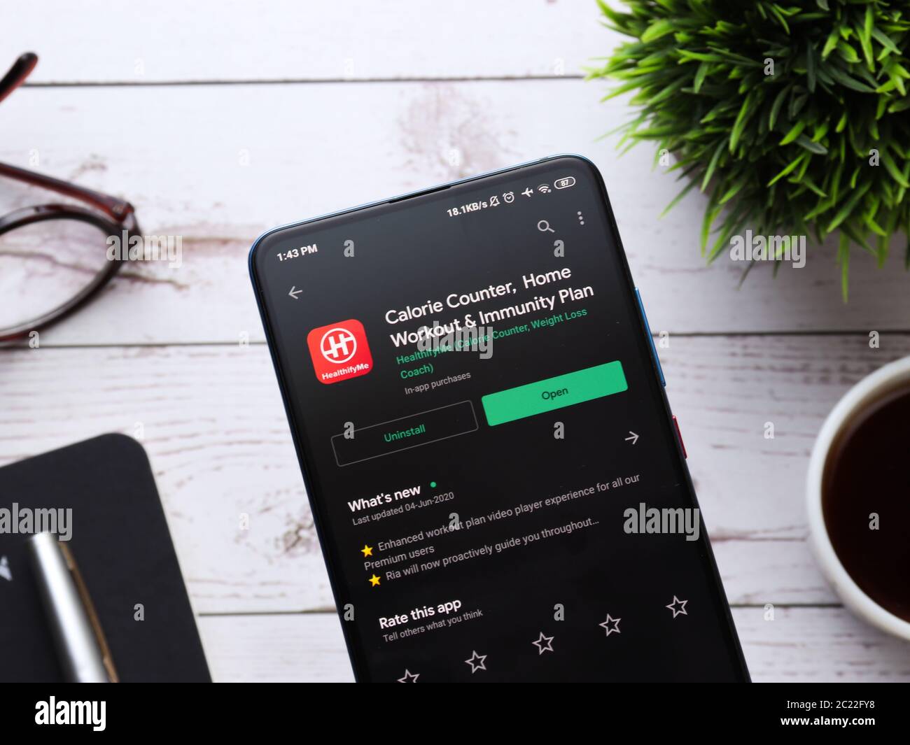 Assam, india - June 09, 2020 : HealthifyMe app for online calorie ...