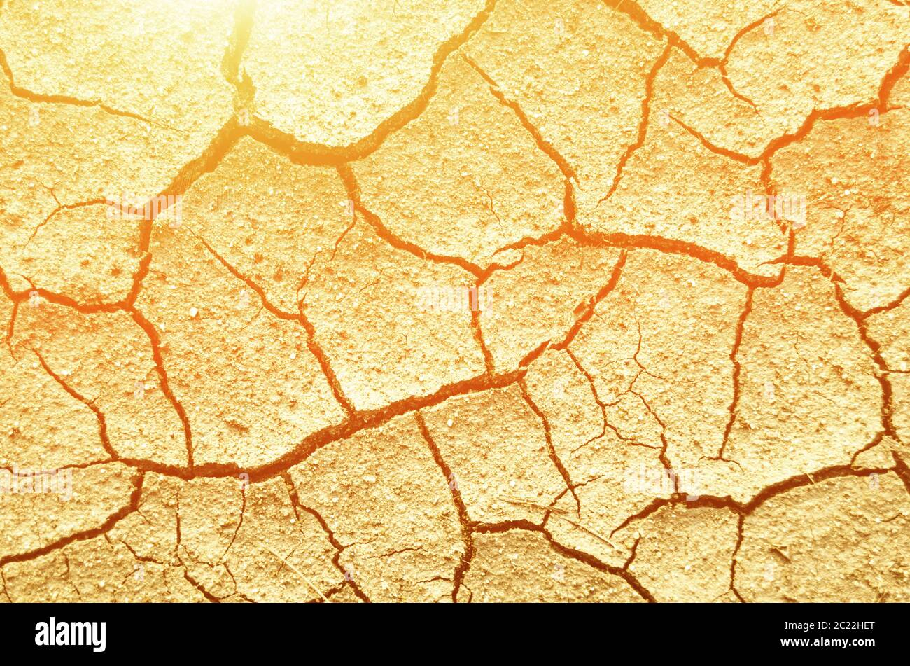 Cracked dry bottom of the sea on a hot, sultry and Sunny day ...