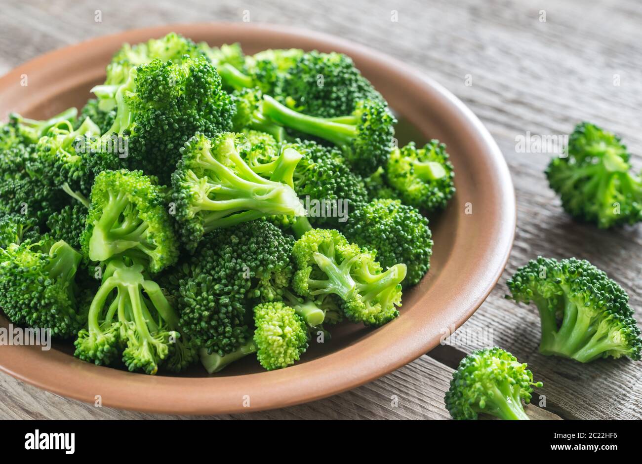 Cooked broccoli on the plate Stock Photo - Alamy